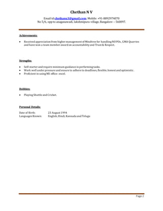 Chethan CV | DOCX