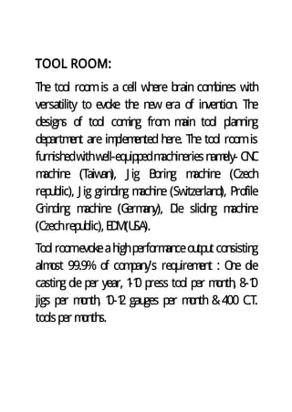 A Project on manufacturing of Rear Wheel Drum | PDF