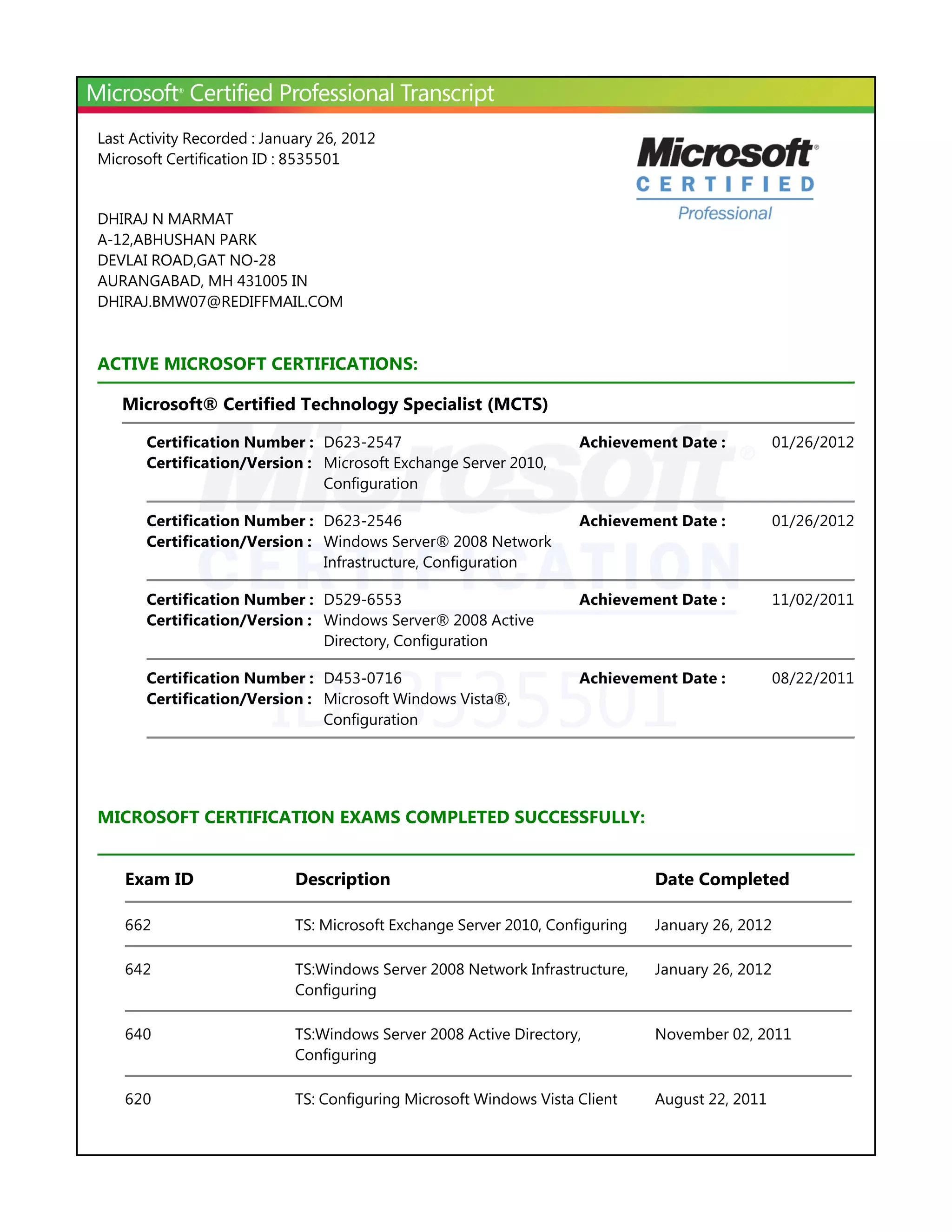 MS_Learning_Transcript | PDF