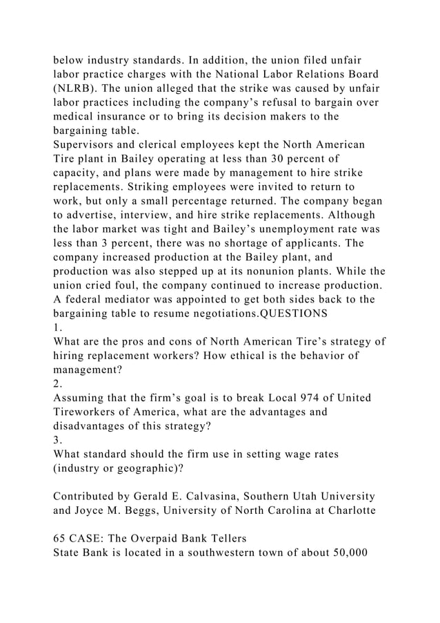 99 CASE The Give Back A Case of Union BustingThree years ago, Lo.docx | Business Banking ...