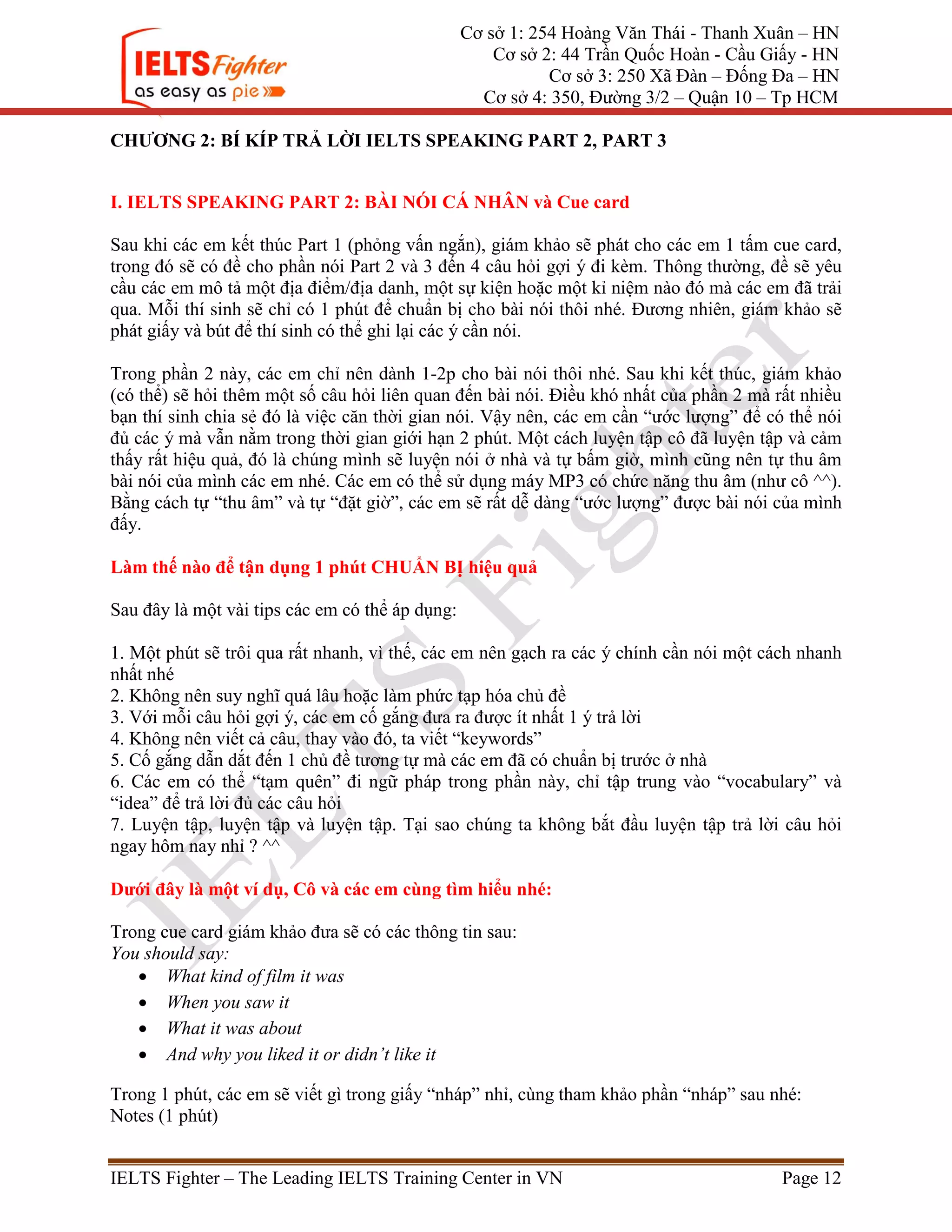 99 cue card for ielts speaking by ielts fighter | PDF