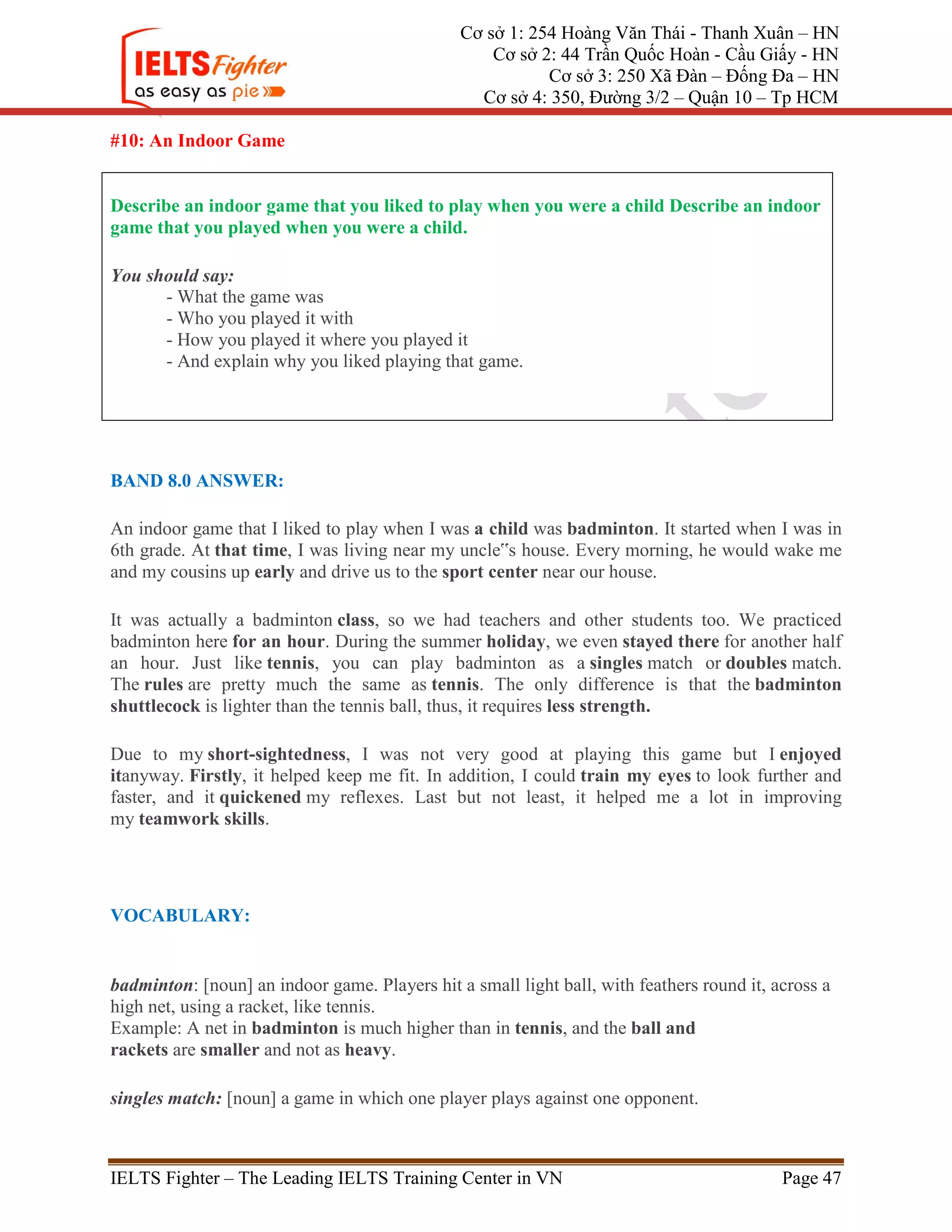 99 cue card for ielts speaking by ielts fighter | PDF