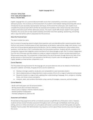 ELA 12 - Syllabus | PDF