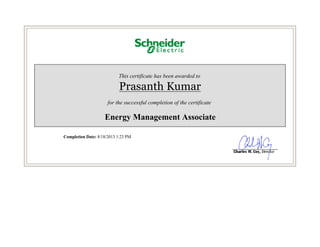 ENERGY MANAGEMENT ASSOCIATE CERTIFICATE | PPT