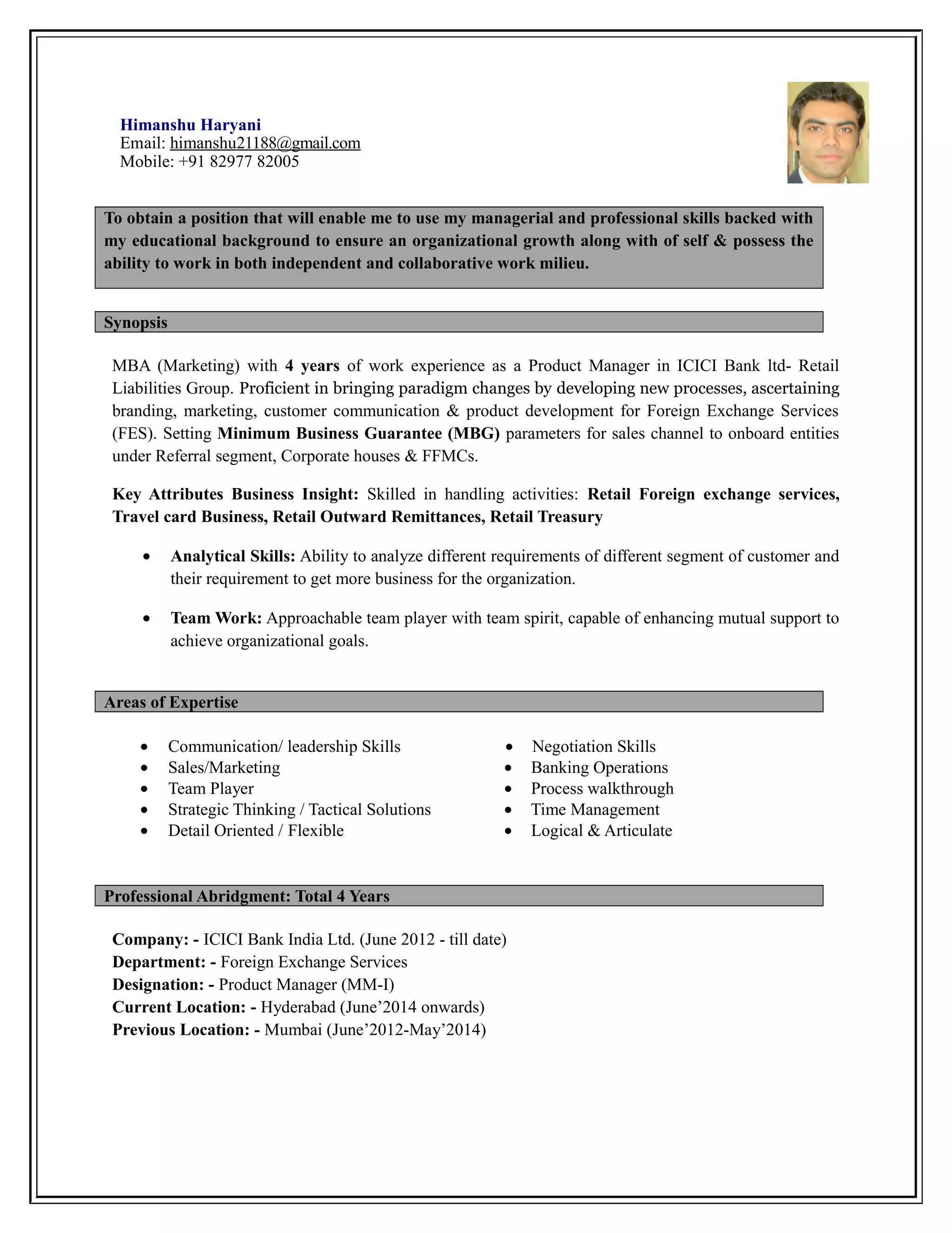 Resume_Himanshu_Haryani_May16 | PDF