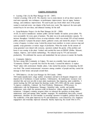 Competency (Lean & CI)- Gurmeet 2016 | PDF