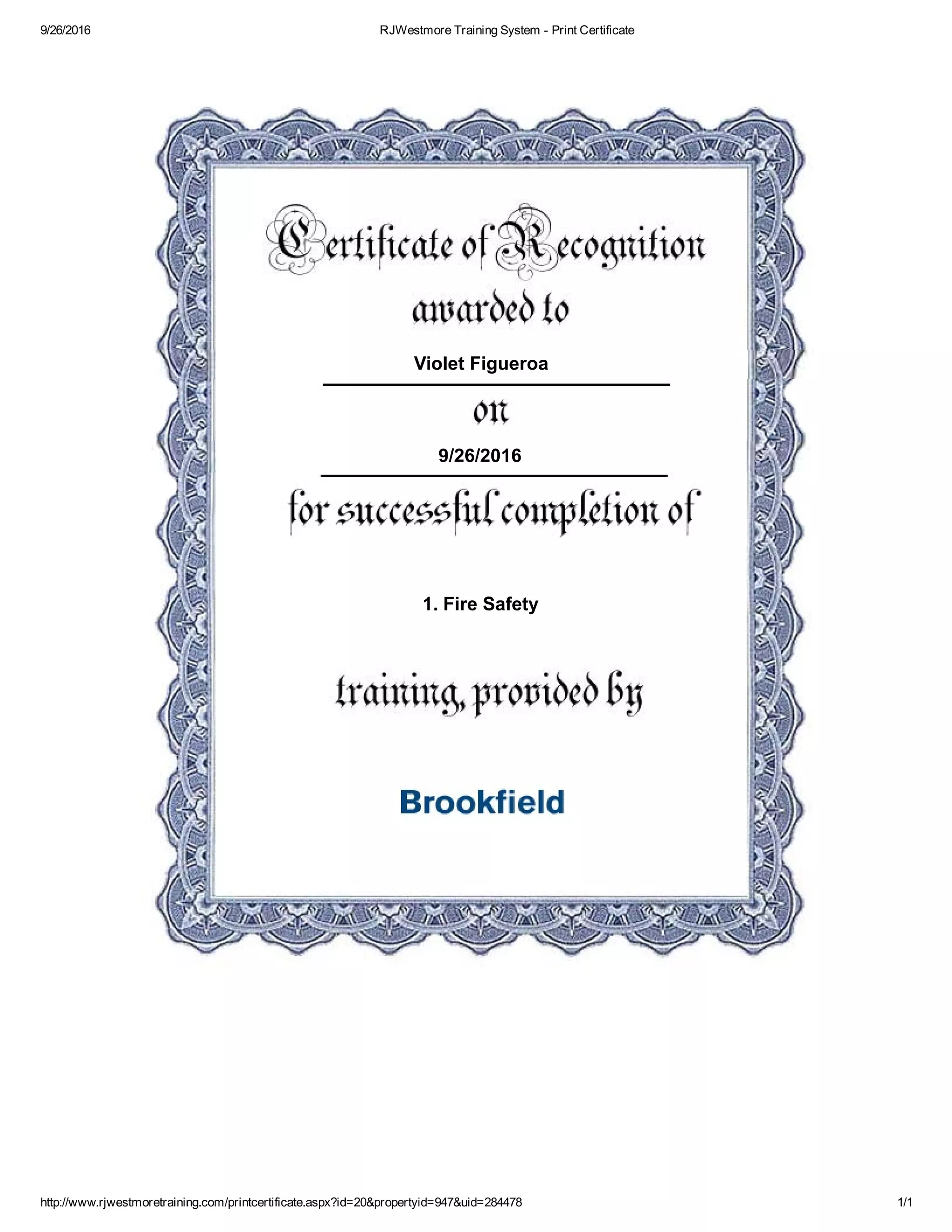 Fire Safety Cert. | PDF
