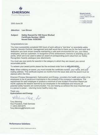 EMERSON 2003 SAFETY CERTIFICATE(1) (1) | PDF