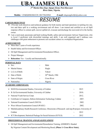 Uba James Resume | PDF