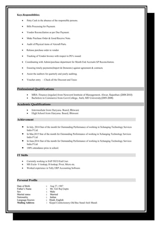 Dharmender Gupta resume | PDF