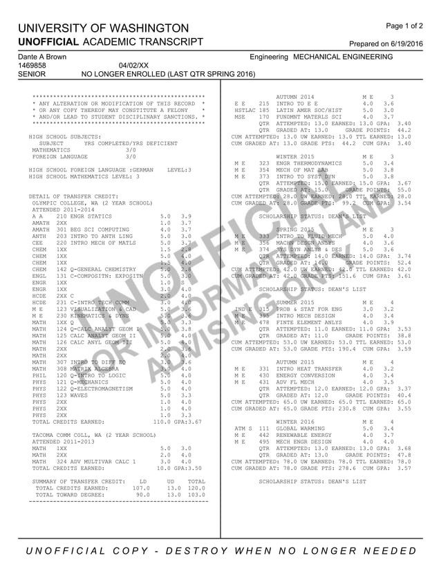 UWUnofficialTranscript_Spring2016 | PDF