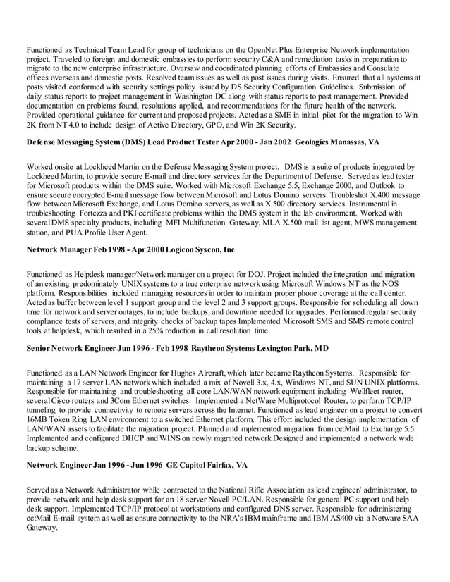 Resume -Resume -continous monitoring | PDF