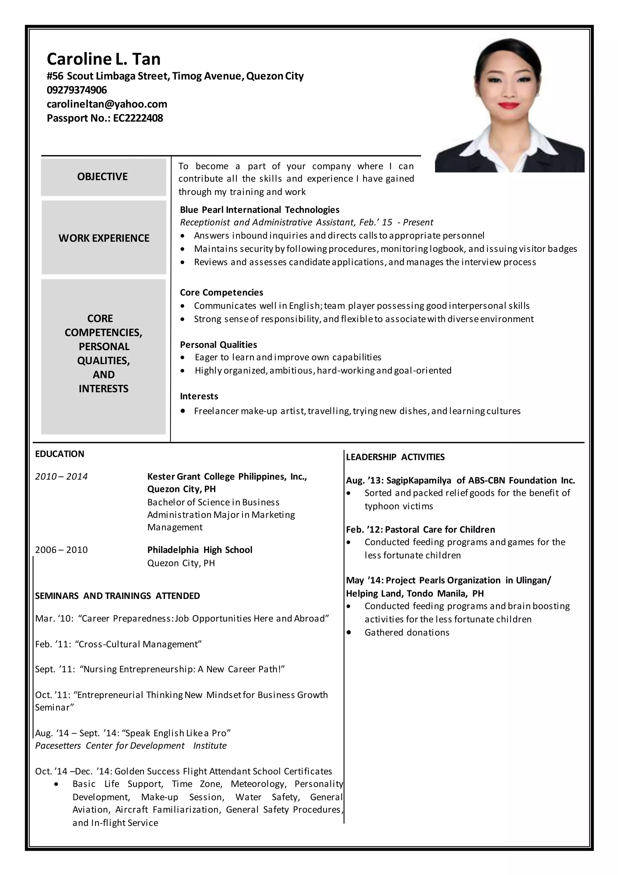 Caroline Tan Resume | DOCX