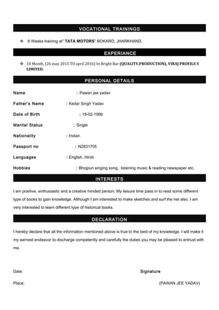 pawan RESUME v | DOC