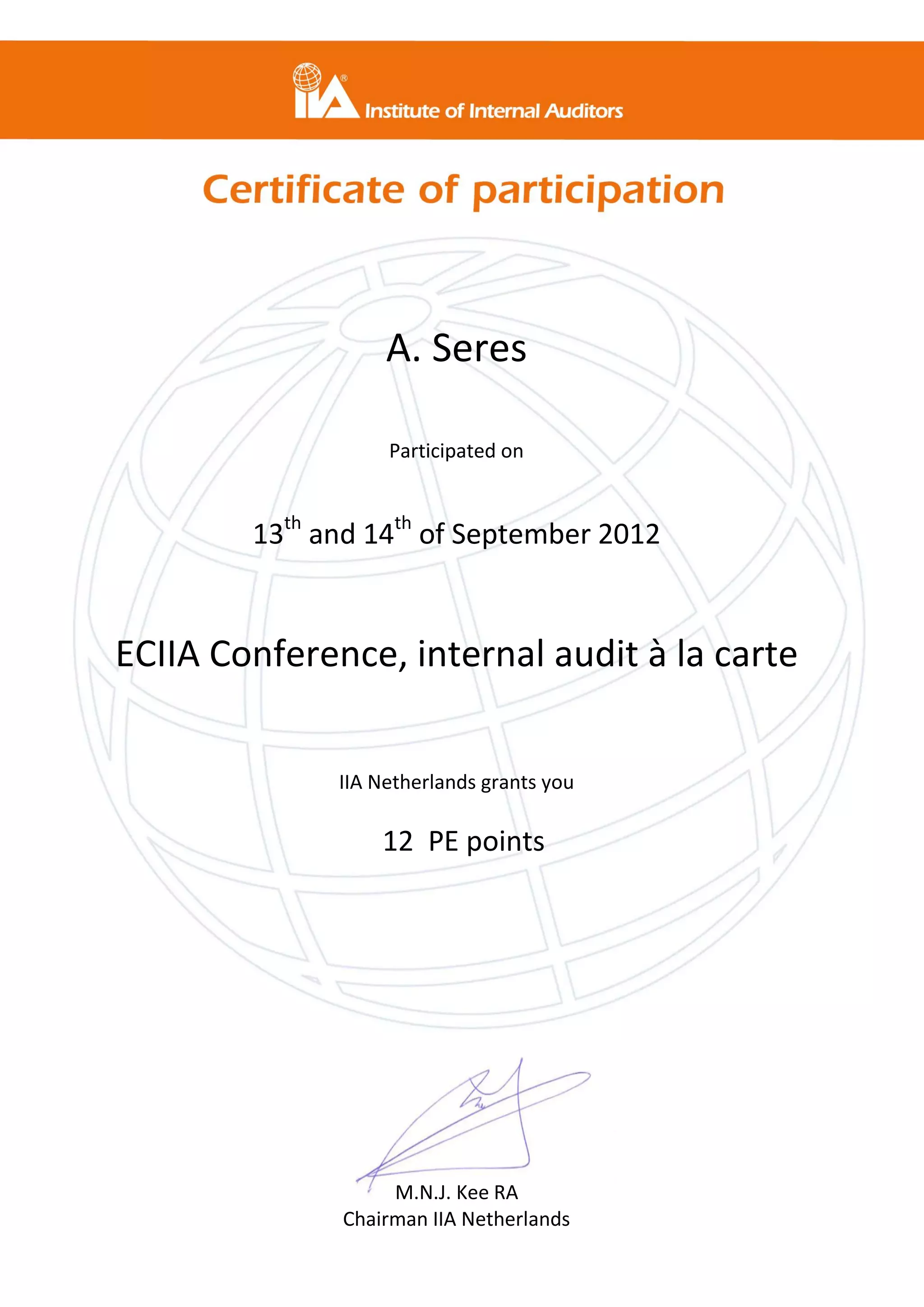 IIA PE certificate Conference | PDF