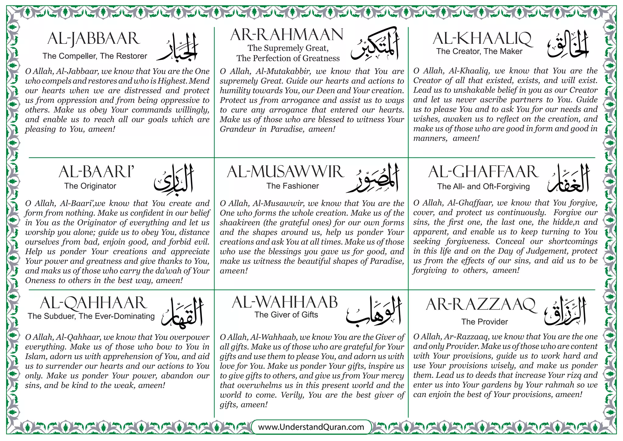 99 names Of Allah | PDF