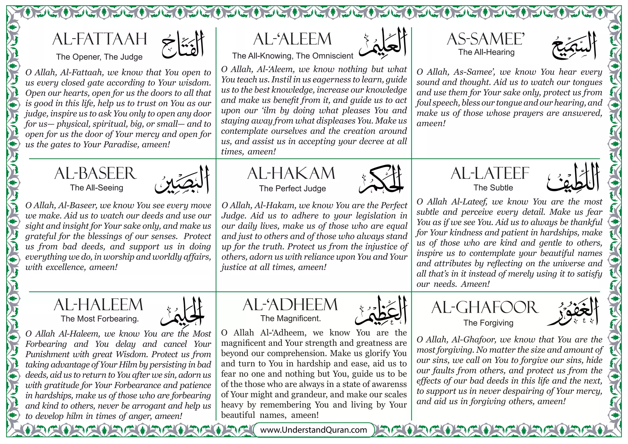 99 names Of Allah | PDF