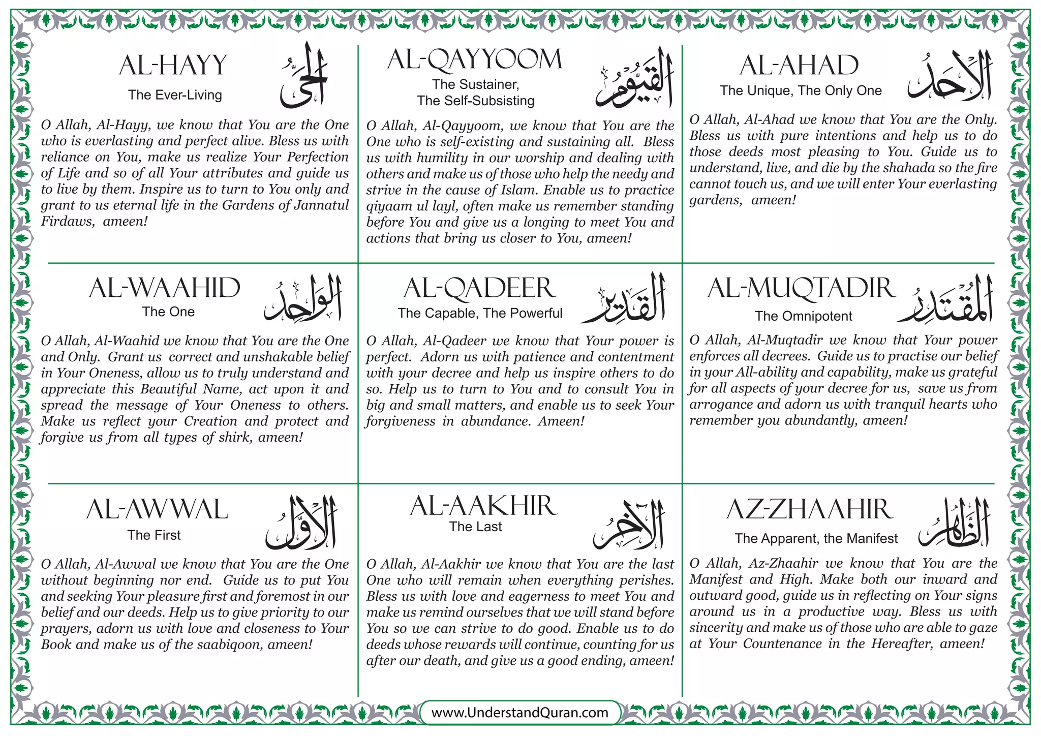 99 names Of Allah | PDF