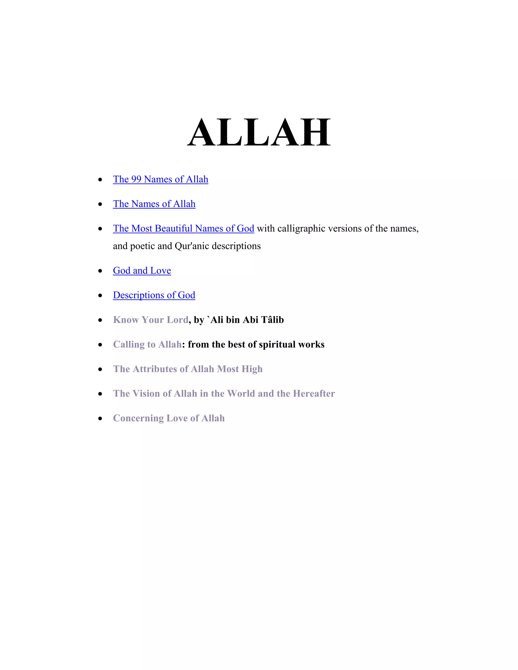 99 names of allahwith meaning | PDF