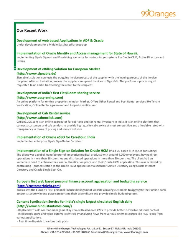 99 oranges company profile | PDF