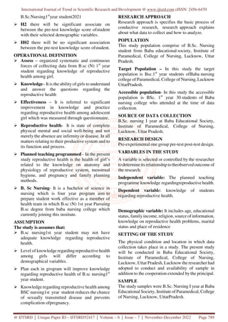 Study to Assess the Effectiveness of Planned Teaching Programe on ...