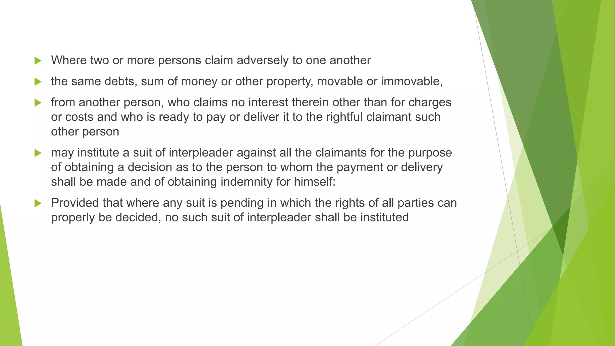 Interpleader suit | PPTX