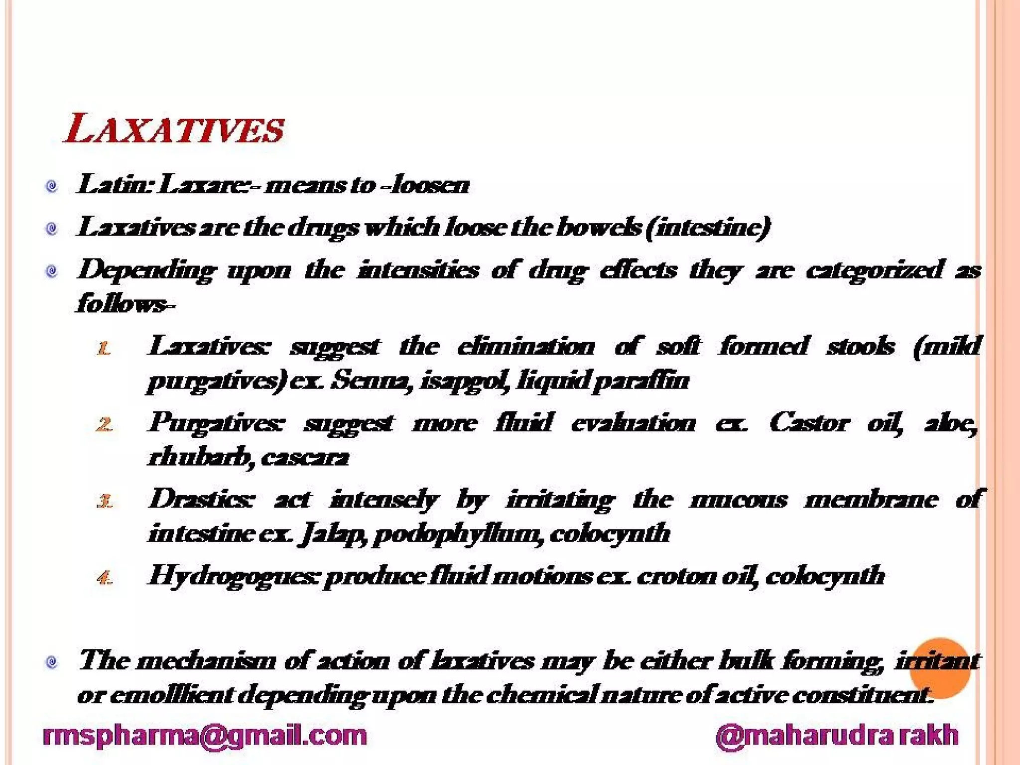 9a. laxatives | PPT
