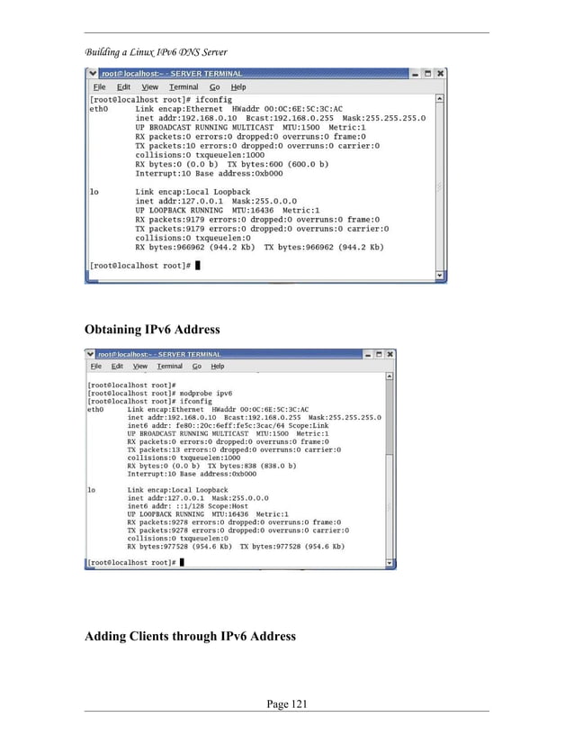 Screen Shots of Building IPv6 DNS Server (Screen shots) | PDF