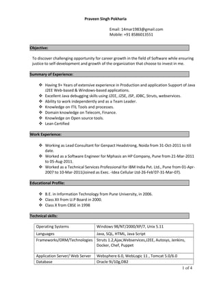 Praveen_Singh_Pokharia_App_Prod_Support | PDF