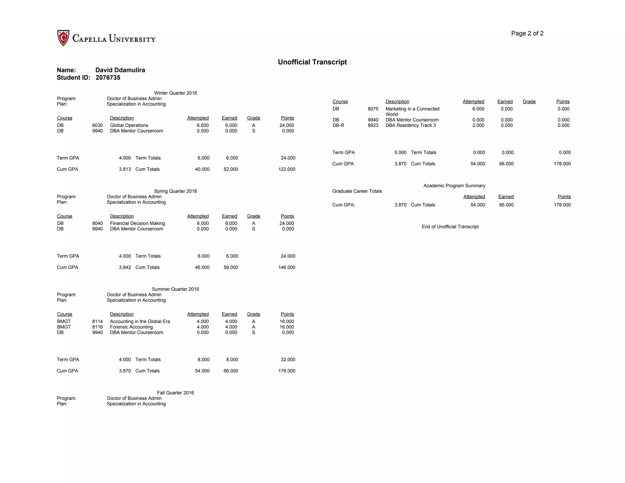 Unofficial transcript | PPT