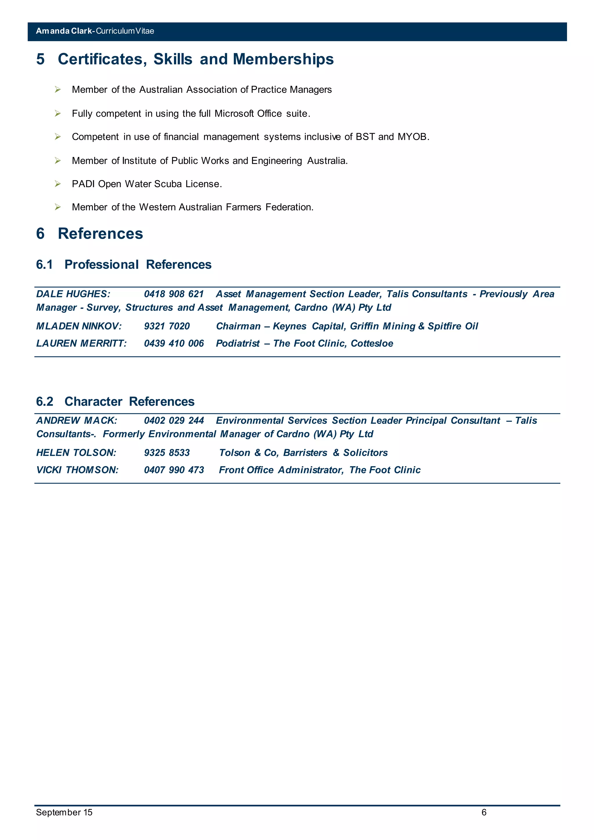 Amanda Clark Curriculum Vitae 2015 | PDF