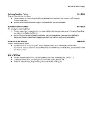 MASTER RESUME Katherine Walter | DOCX