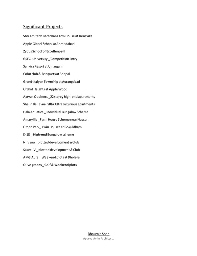 Significant Projects | DOCX