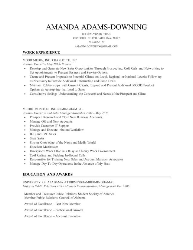 Amanda Downing Resume | DOCX