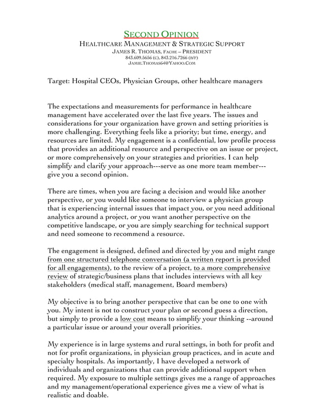 Second Opinion, JRT | PDF