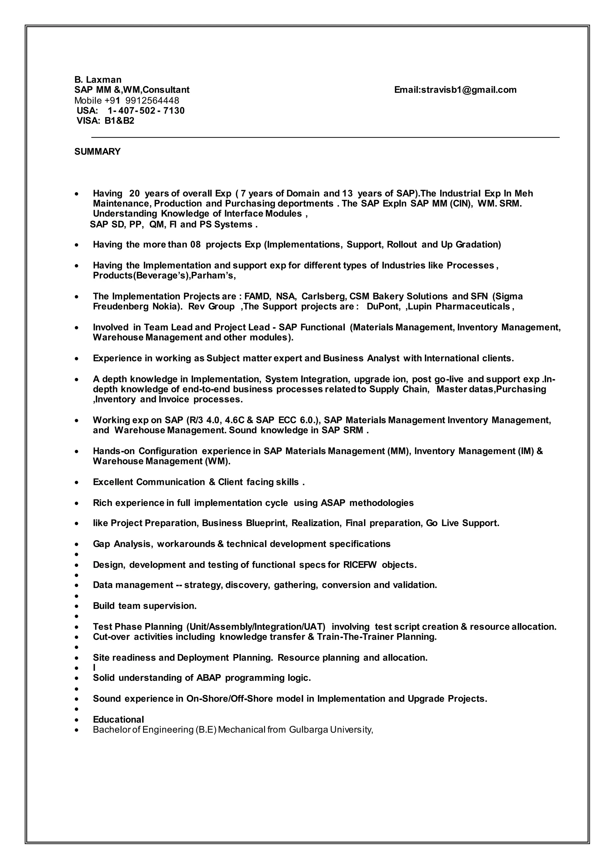 Laxman.B SAP MM CV | DOCX