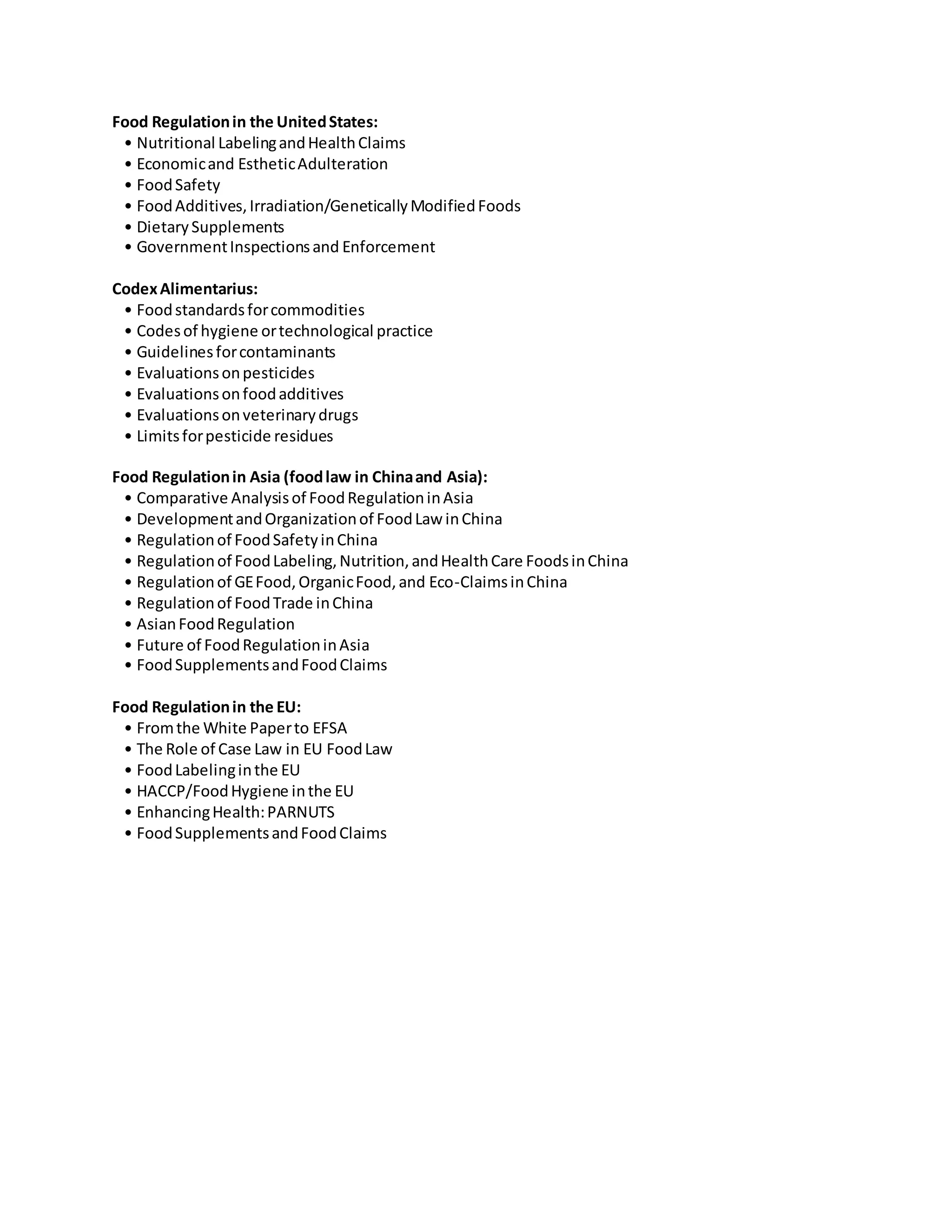 MSU Courses - Food Law Certificate | DOCX