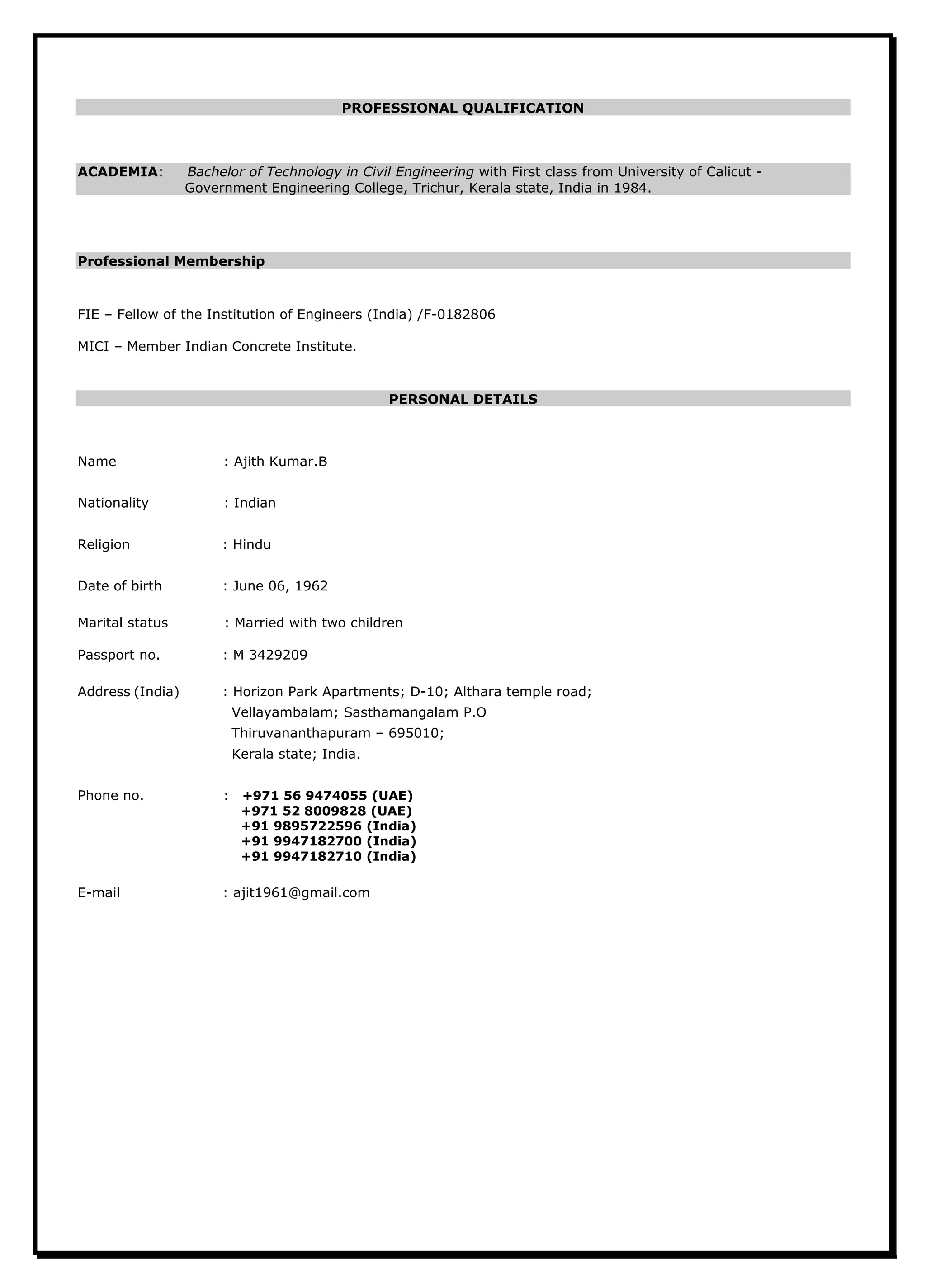 Resume - Ajith Kumar.B (2) | PDF