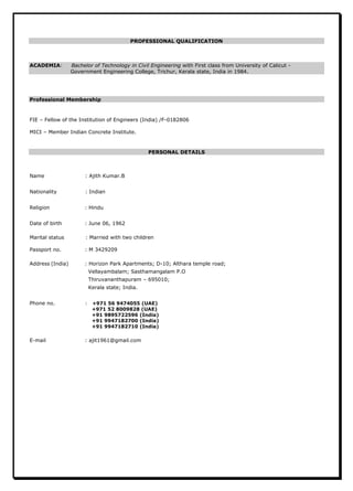Resume - Ajith Kumar.B (2) | PDF