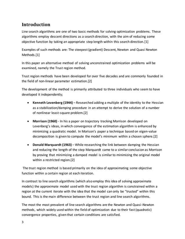 Trust Region Algorithm - Bachelor Dissertation | PDF