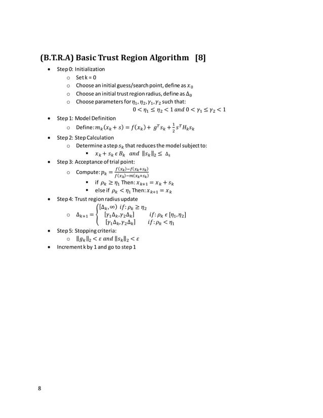 Trust Region Algorithm - Bachelor Dissertation | PDF