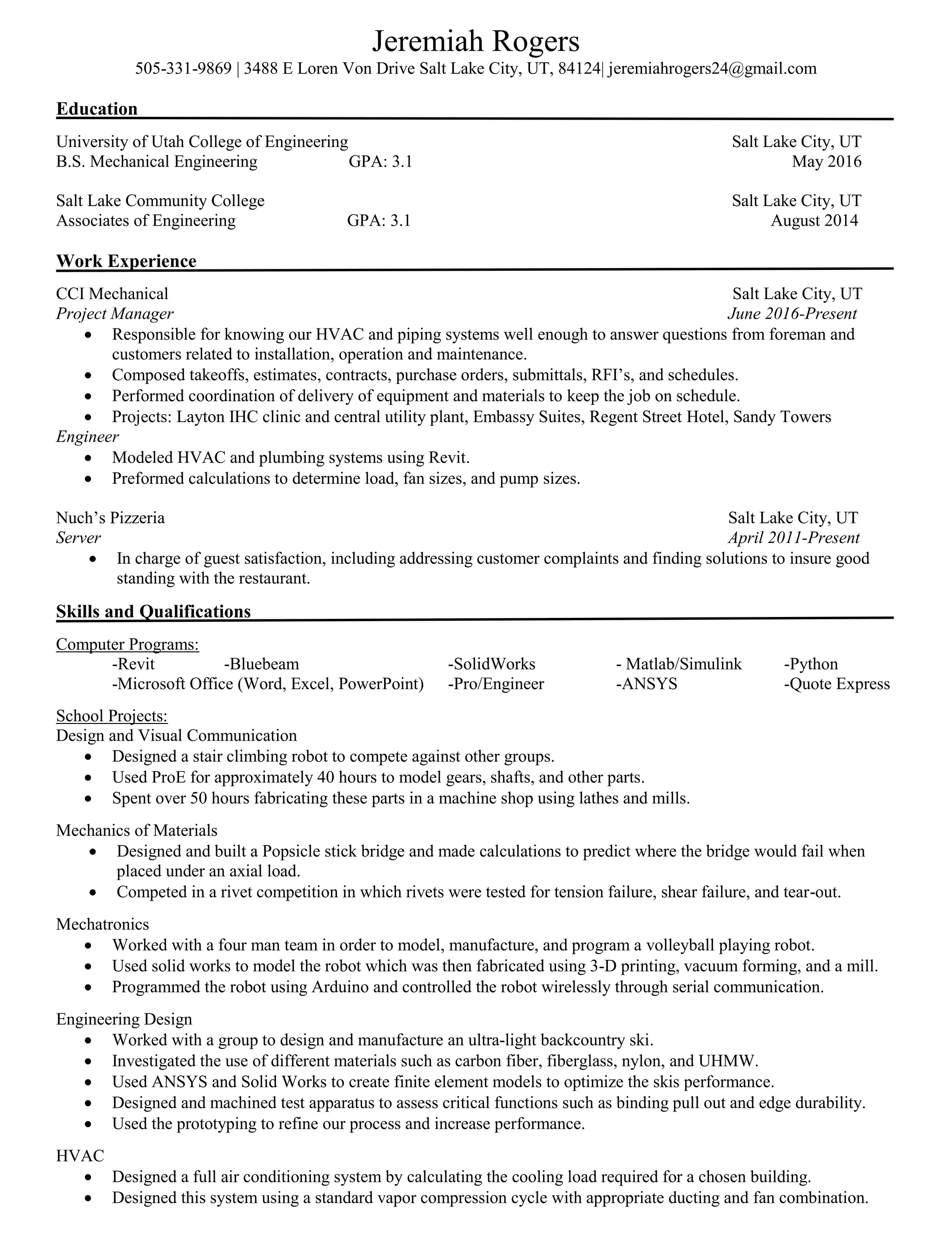 Jeremiah Rogers Resume 11-1-2016 | PDF