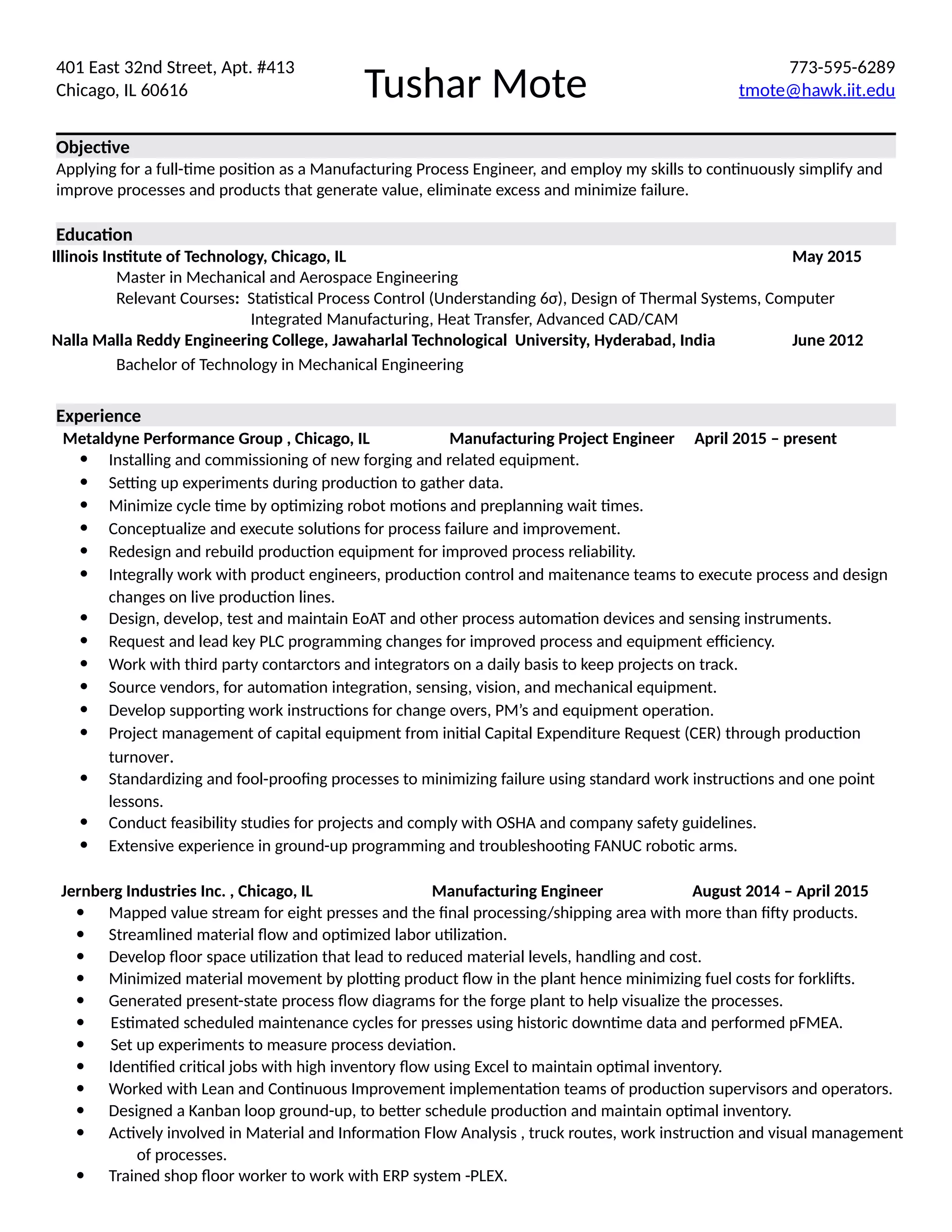 Tushar_Mote_resume | PDF
