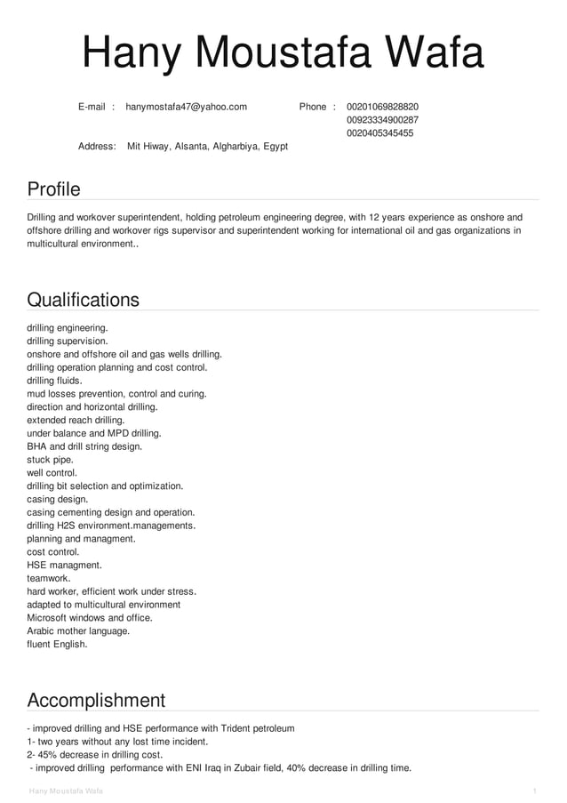 Hany CV | PDF