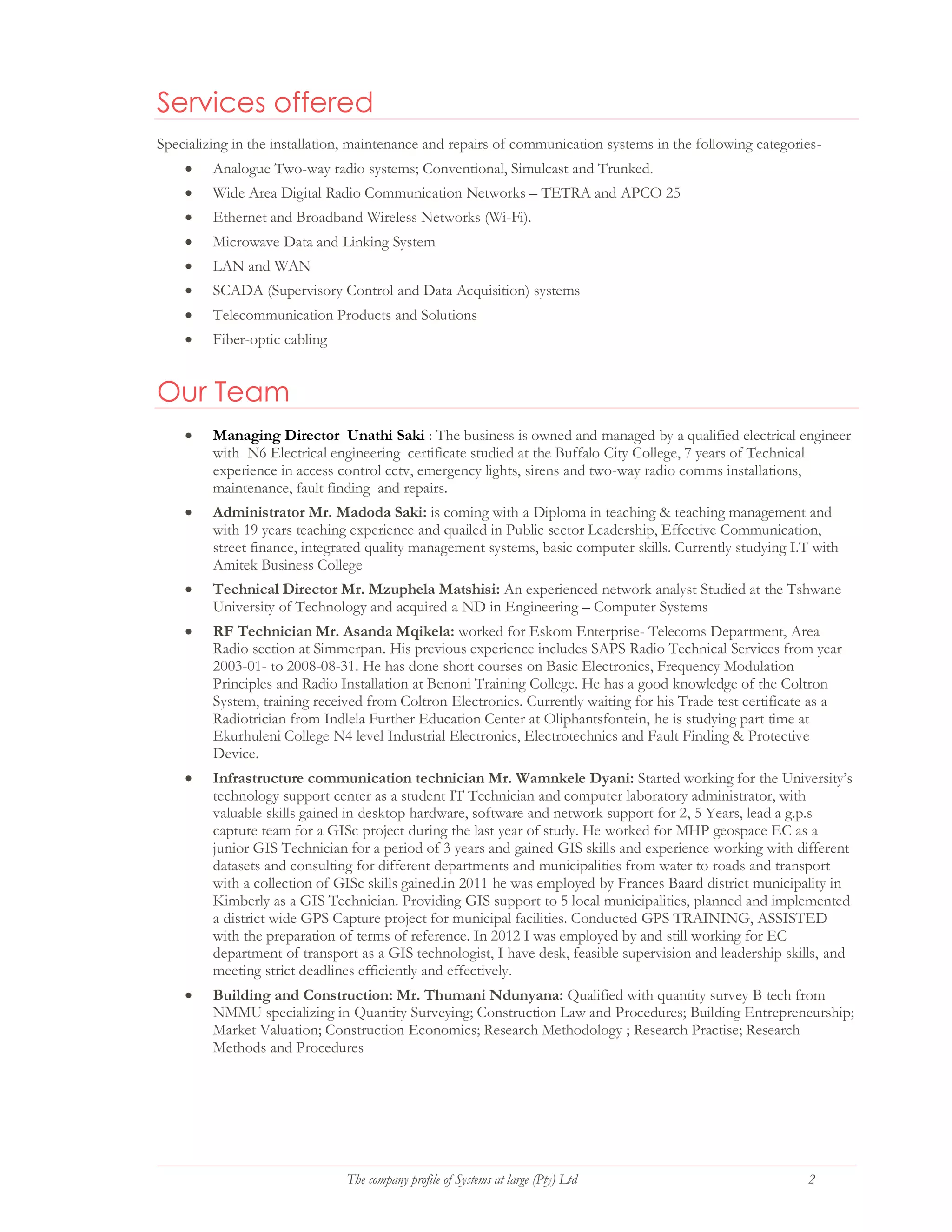 System at Large Profile | PDF