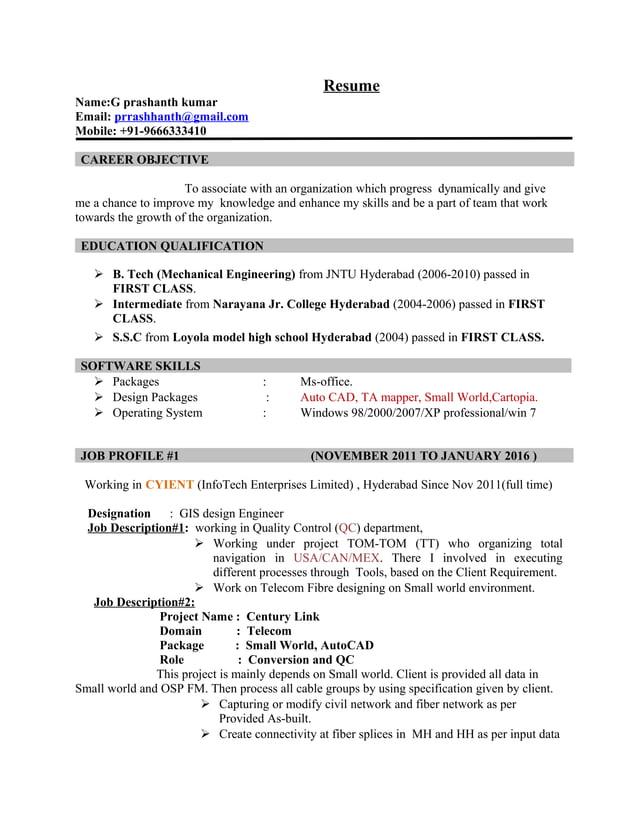 prashanth_resume | DOC | Technology & Computing