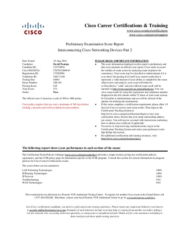Ccna Icnd2 Test Cert Certification 8 25 2014
