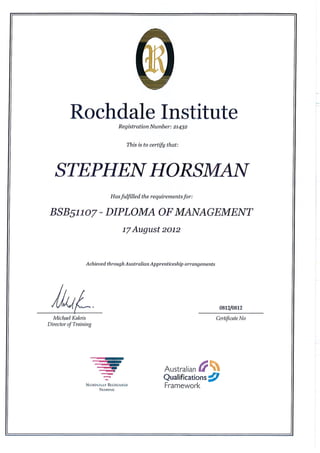 DIPLOMA OF MANAGEMENT- | PDF