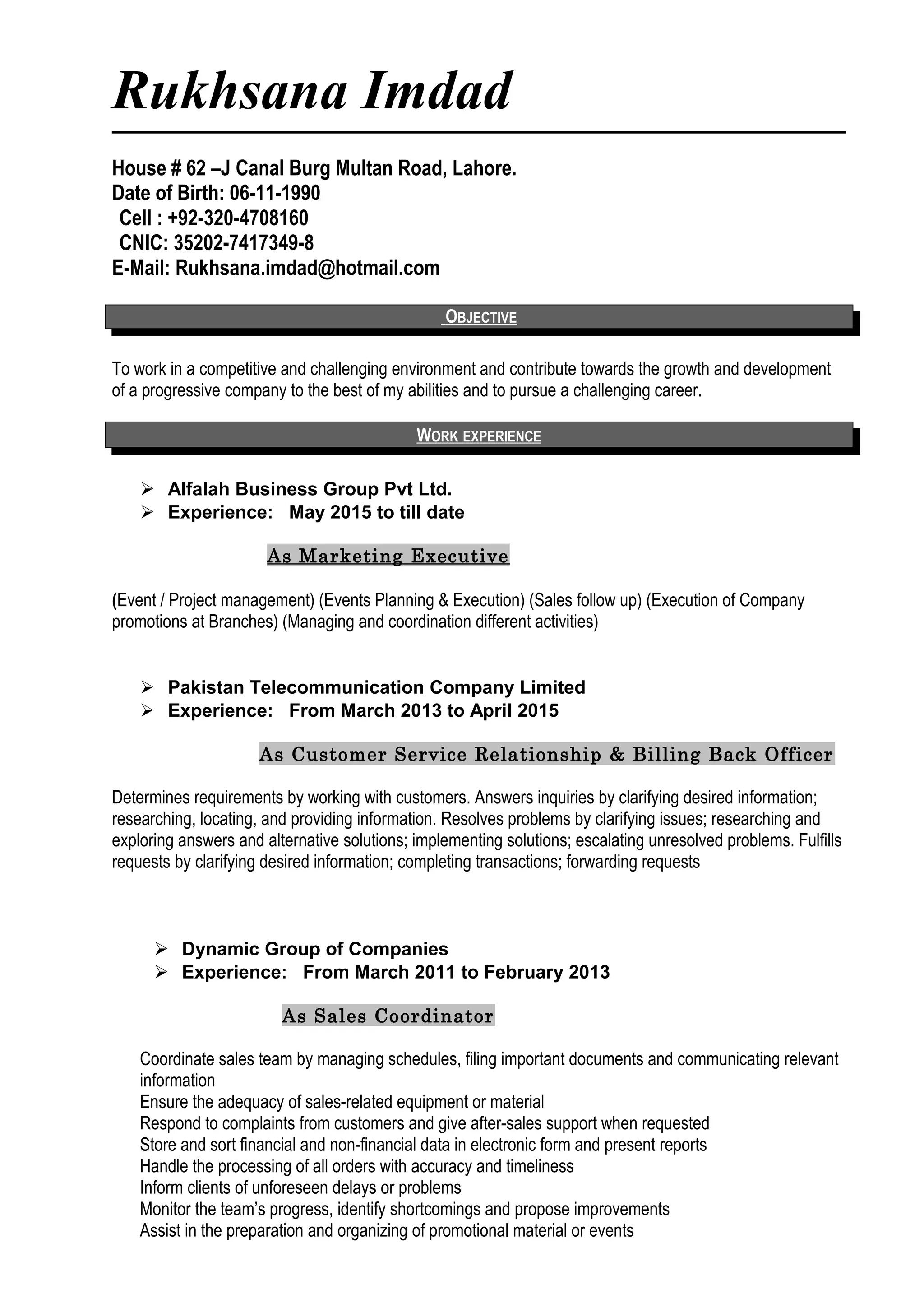Rukhsana CV | DOC