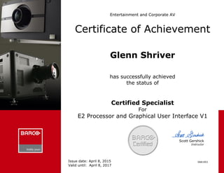 GlennShriverE2Certificate | PDF